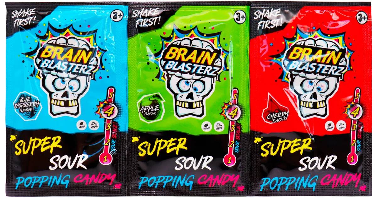 Brain Blasterz Super Sour Popping Candy 36g | S-kaupat ruoan verkkokauppa