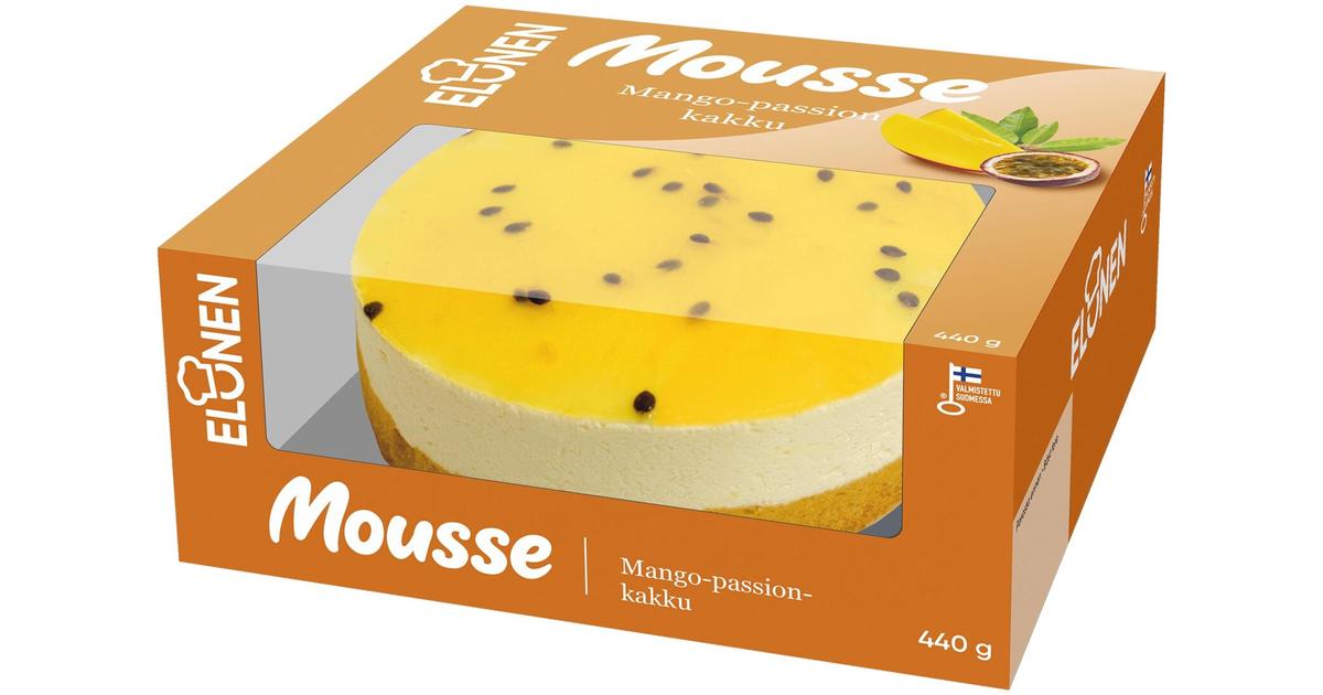 Elonen Mousse Mango-passion Kakku 440g | S-kaupat ruoan verkkokauppa
