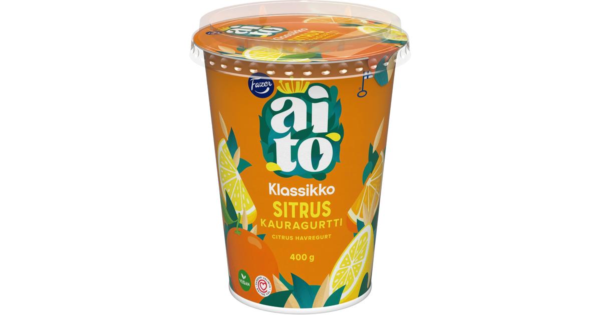 Fazer Aito Kauragurtti Citrus 400 g, fermentoitu kauravälipala | S-kaupat ruoan verkkokauppa