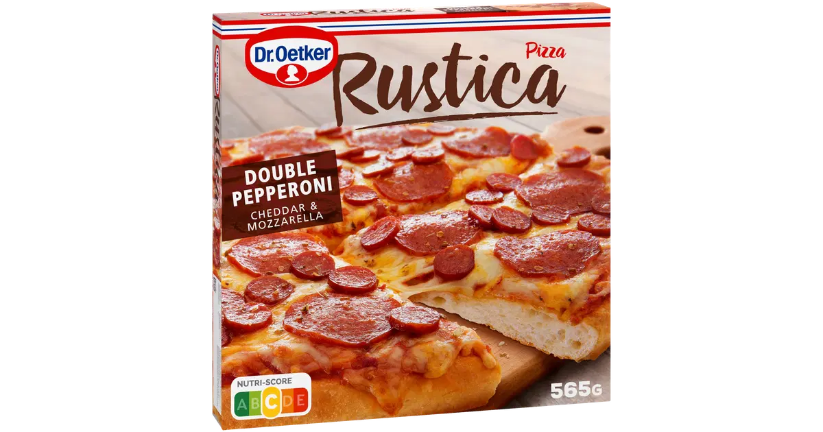 Dr.Oetker Pitsa Rustica Double Pepperoni Cheddar & Mozzarella 565 g ...