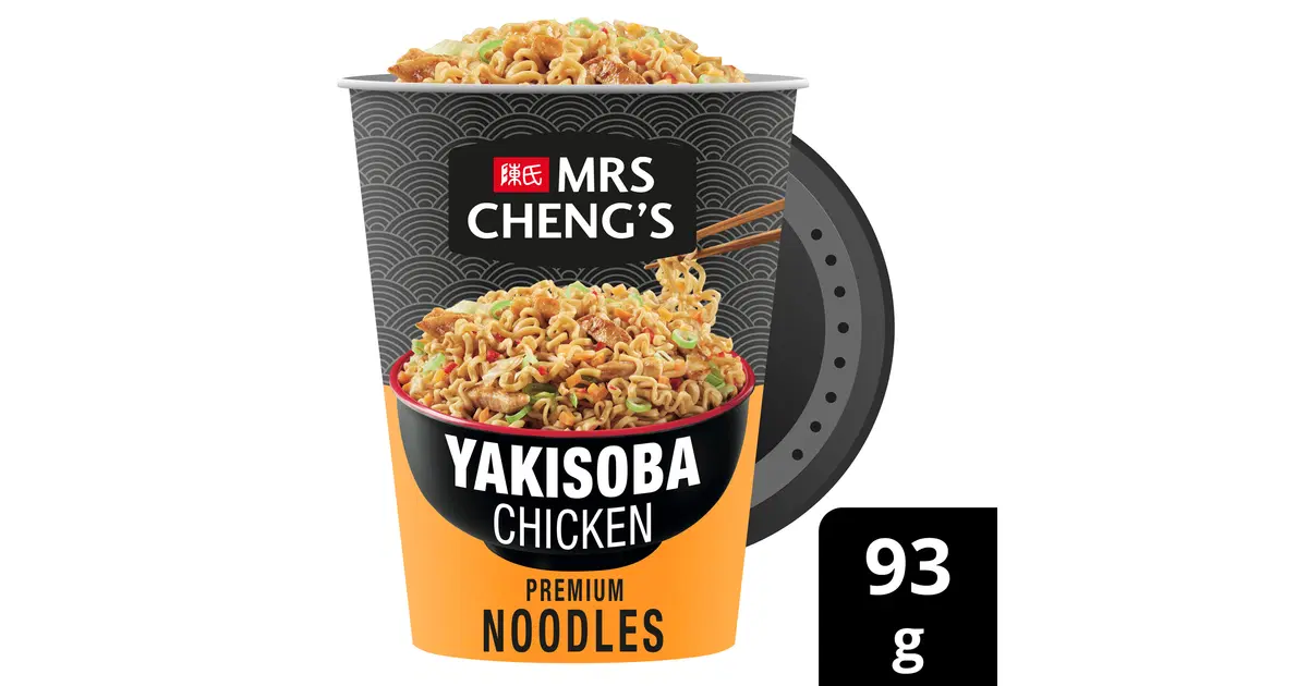 Mrs Cheng's Yakisoba Kuppinuudeli kana 93g | S-kaupat ruoan verkkokauppa