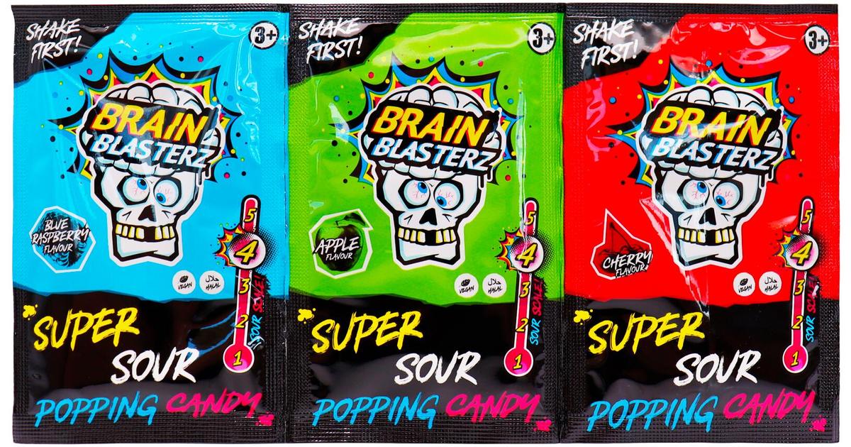 Brain Blasterz Sour popping candy kirpeä poksukarkki 10g | S-kaupat ...