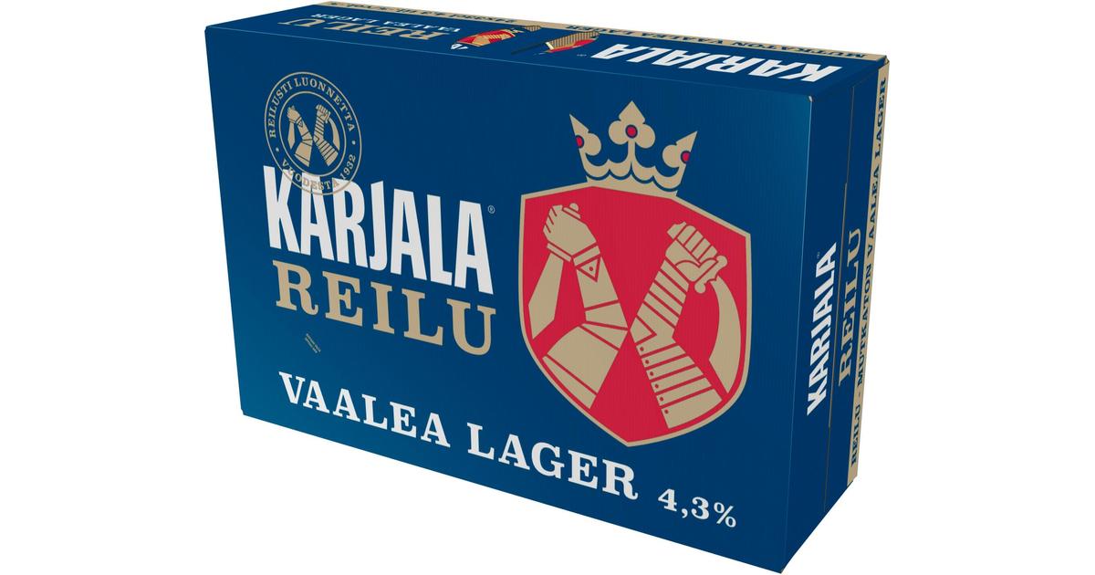 24 x Karjala Reilu Lager olut 4,3% 0,33 l | S-kaupat ruoan verkkokauppa