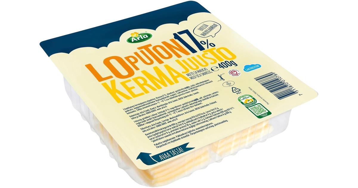 Arla Tolkuttomat Juustot Loputon kermajuusto 17% 400g viipale | S ...