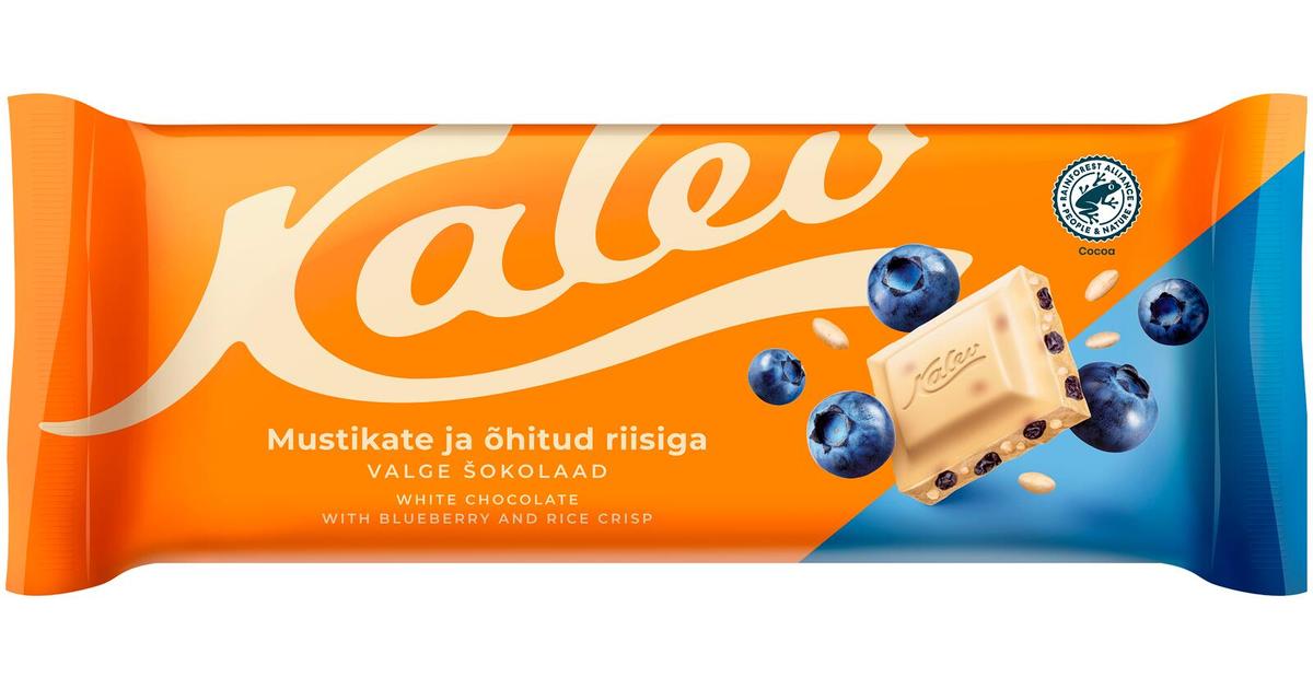 KALEV Valge šokolaad õhitud riisi ja mustikaga 190g | Prisma | alati ...