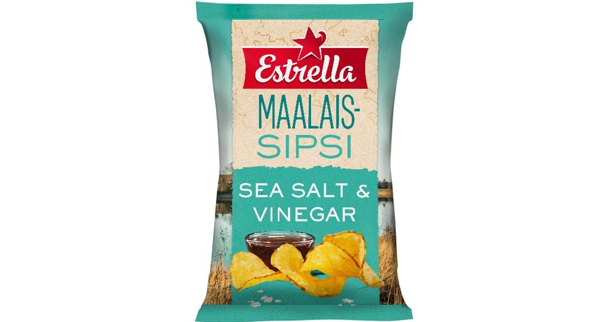 Estrella Maalaissipsi Sea Salt & Vinegar 180g | S-kaupat ruoan verkkokauppa