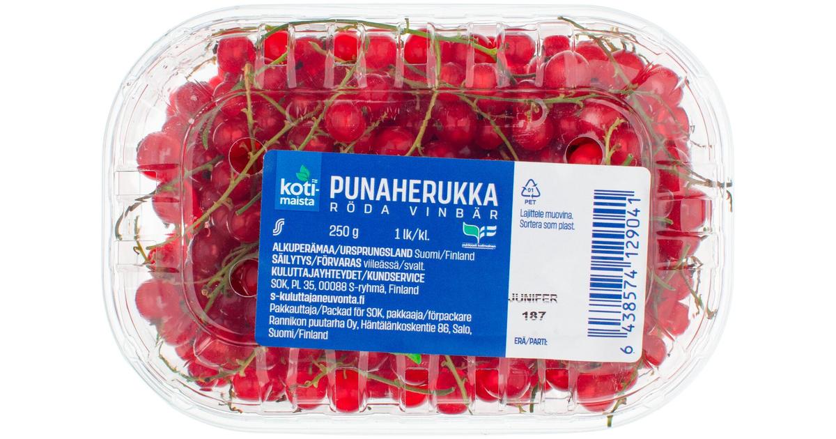 Kotimaista punaherukka 250 g | S-kaupat ruoan verkkokauppa