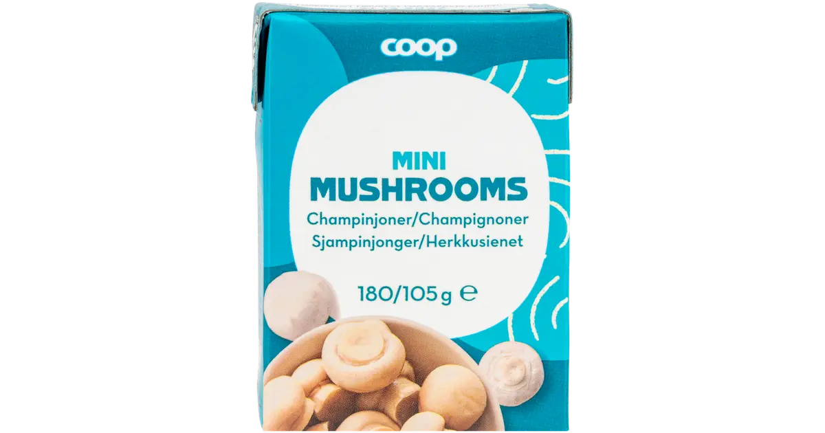 Coop väiksed šampinjonid soolvees 180/105g | Prisma | alati odavad hinnad, telli kaup otse koju
