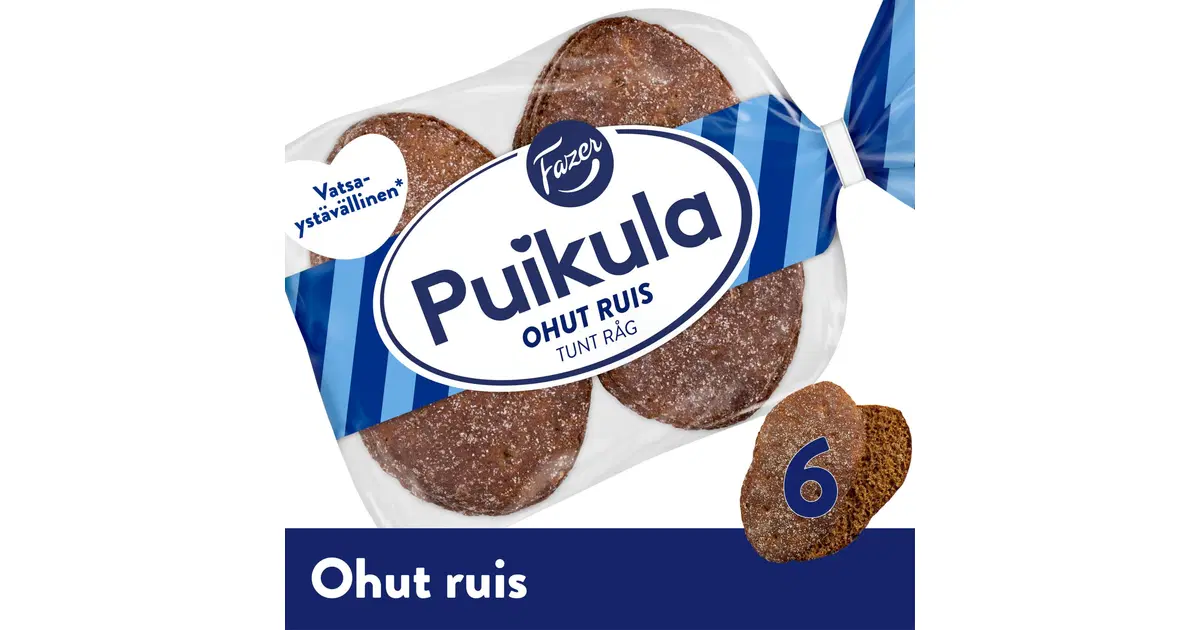 Fazer Puikula Ohut ruis 6kpl 210g | S-kaupat ruoan verkkokauppa
