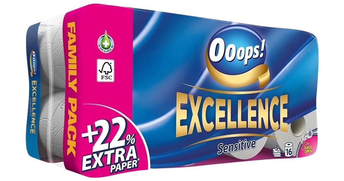 Ooops! Excellence Sensitive wc-paperi 16rl | S-kaupat ruoan verkkokauppa