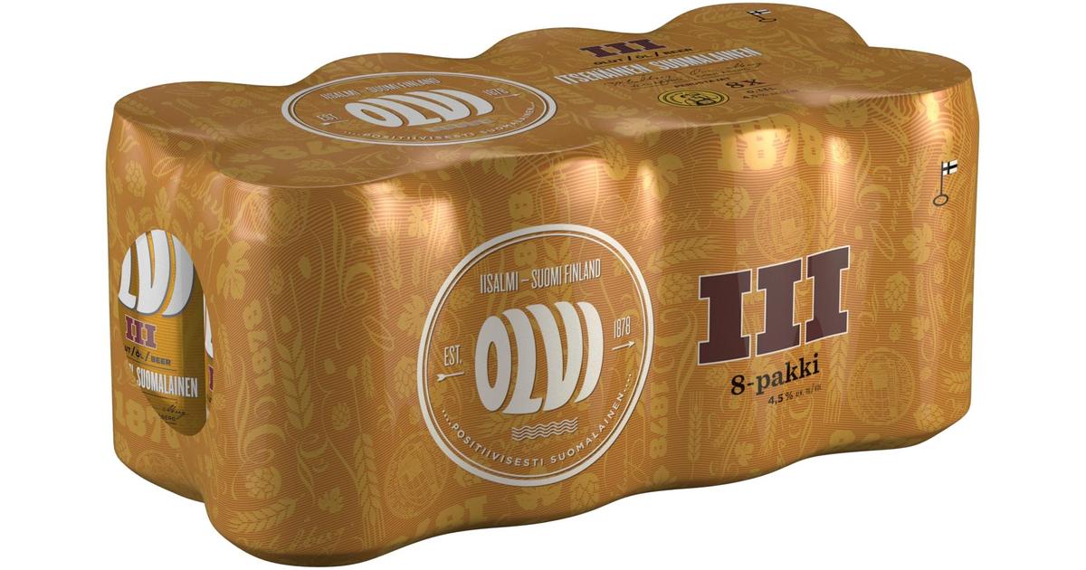 8 x OLVI III 4,5% olut 0,33 l tlk kutiste | S-kaupat ruoan verkkokauppa