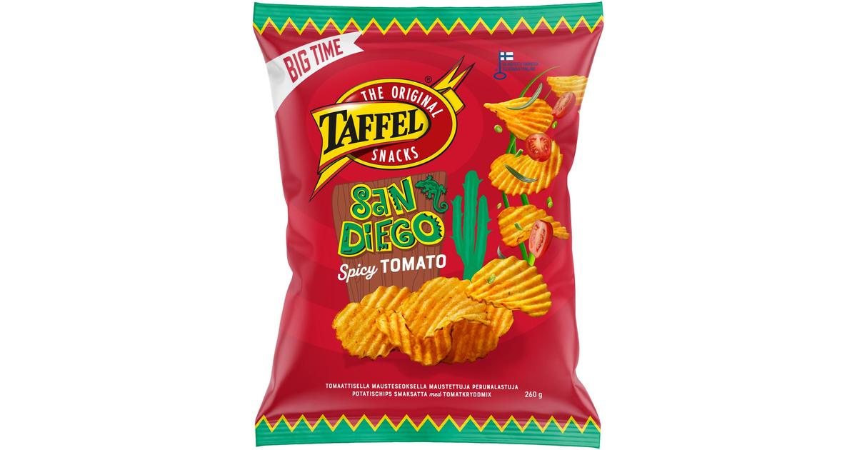 Taffel San Diego spicy tomato maustettu sipsi 260g | S-kaupat ruoan ...