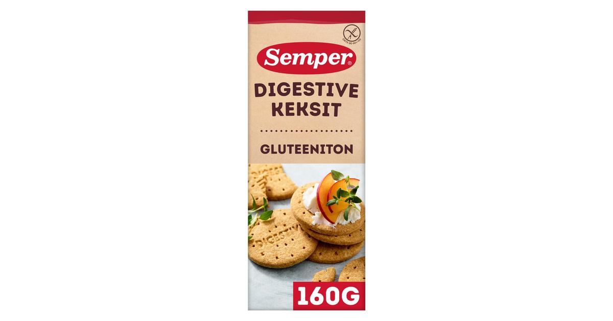 Semper Gluteeniton Digestive keksi 160g | S-kaupat ruoan verkkokauppa