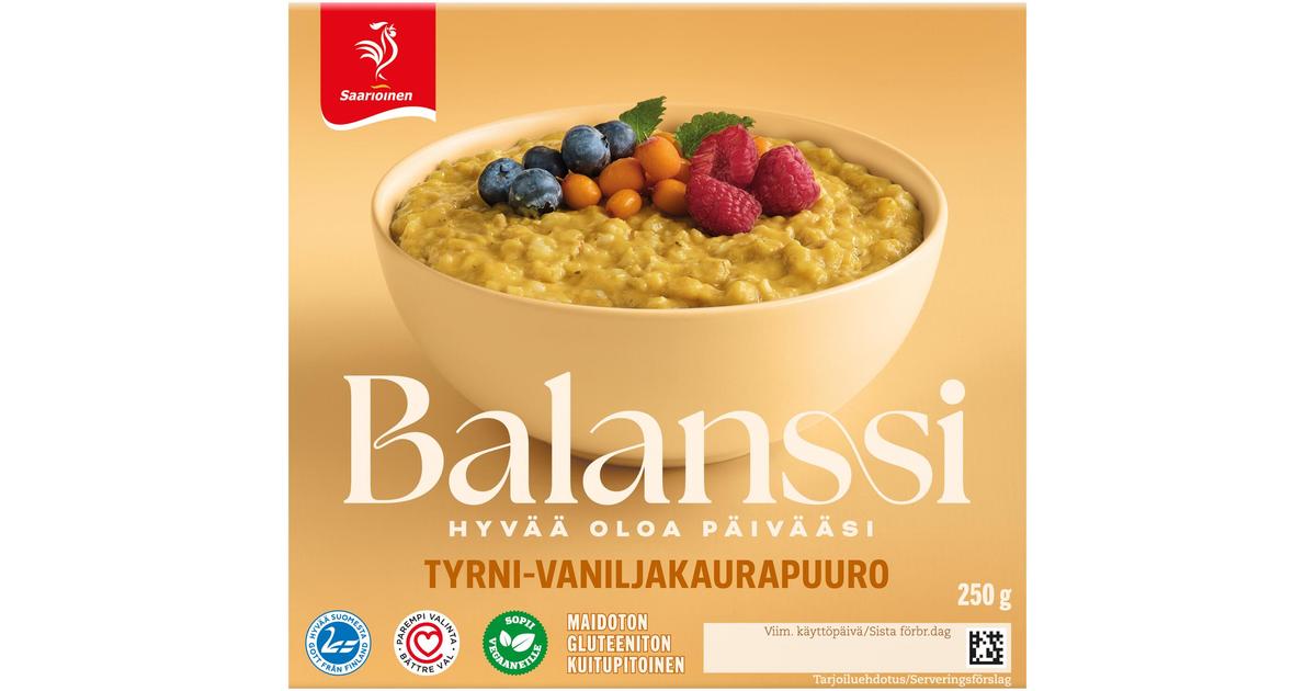 Saarioinen Balanssi Tyrni-vaniljakaurapuuro 250g | S-kaupat ruoan verkkokauppa