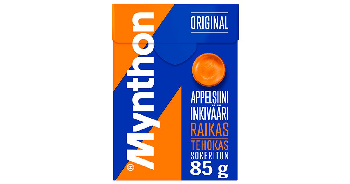 Mynthon Original Appelsiini-Inkivääri sokeriton +C kurkkupastilli 85g | S-kaupat ruoan verkkokauppa
