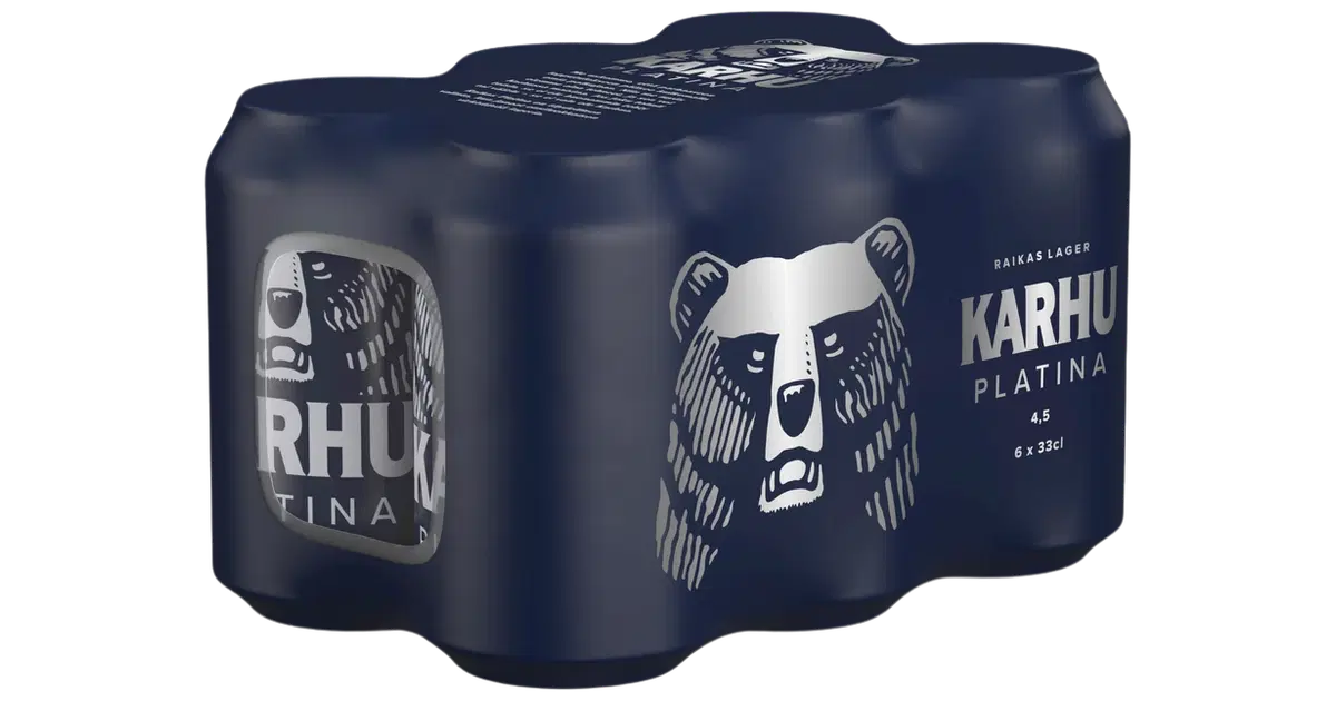 6-pack Karhu Platina Lager olut 4,5 % tölkki 0,33 L | S-kaupat ruoan ...