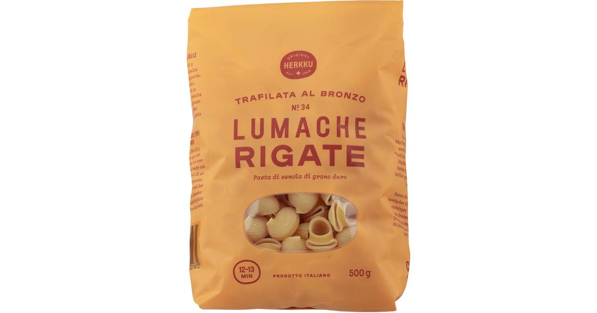 Herkku Lumache rigate durumpasta 500 g | S-kaupat ruoan verkkokauppa