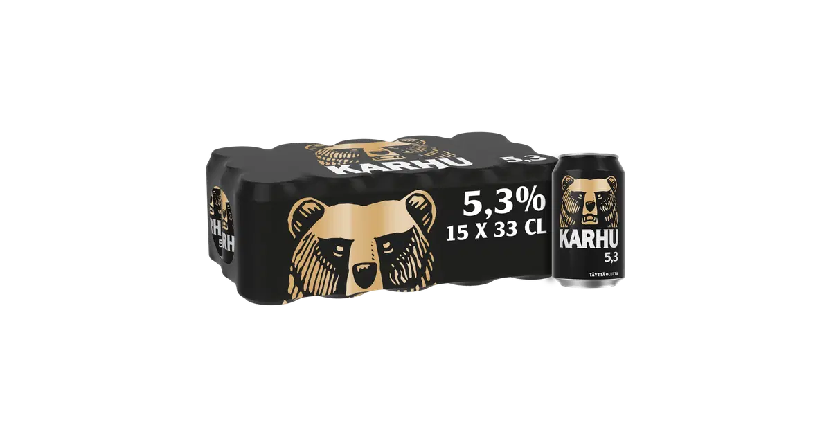 15-pack Karhu Lager olut 5,3% tölkki 0,33 L | S-kaupat ruoan verkkokauppa