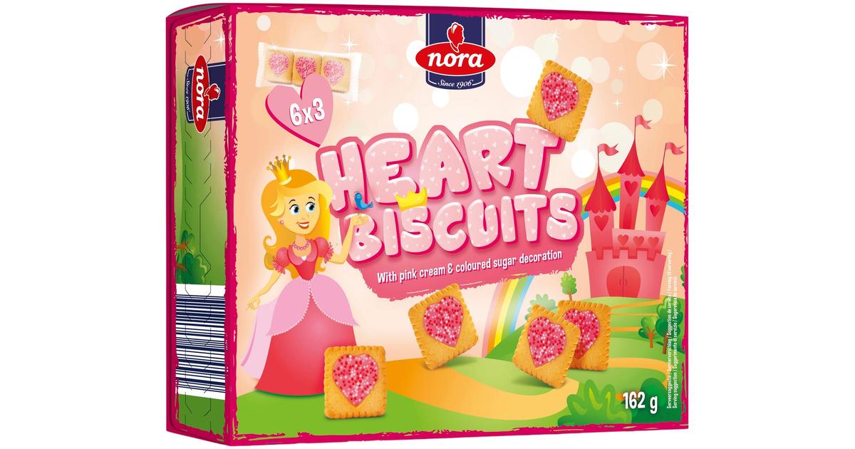 Nora heart biscuits 162g lasten keksejä | S-kaupat ruoan verkkokauppa