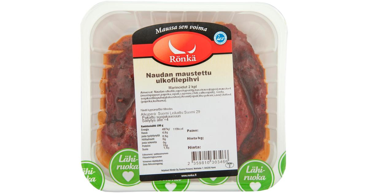Rönkä Naudan maustettu ulkofilepihvi 2kpl | S-kaupat ruoan verkkokauppa