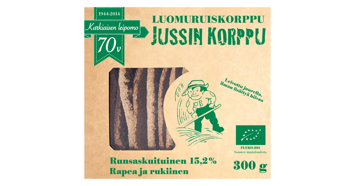 Karkiainen Jussin Korppu luomuruiskorppu 300 g | S-kaupat ruoan ...