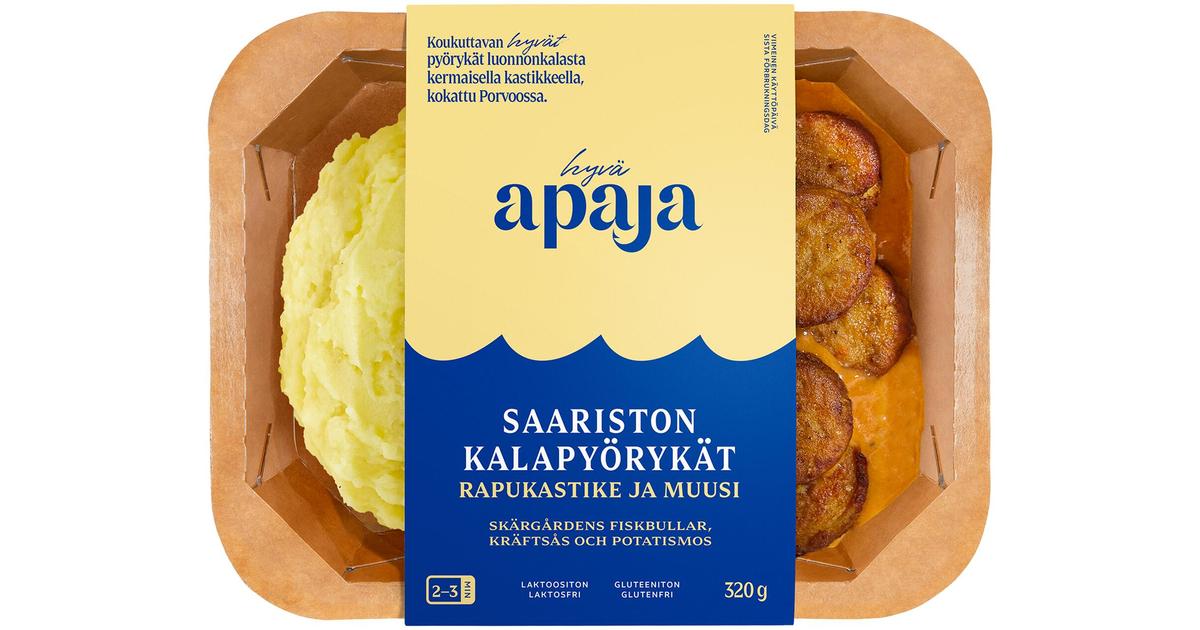 Hyvä Apaja Saariston kalapyörykät, rapukastike ja muusi 320 g | S ...