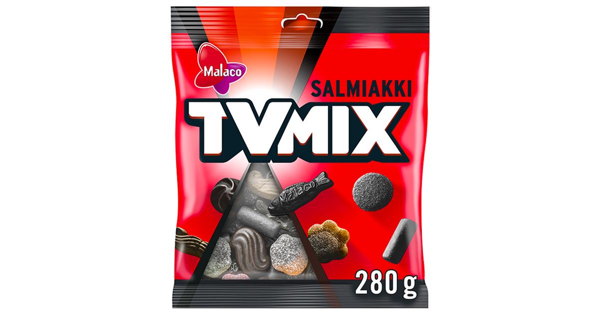 Malaco TV Mix Salmiakki makeissekoitus 280g | S-kaupat ruoan verkkokauppa