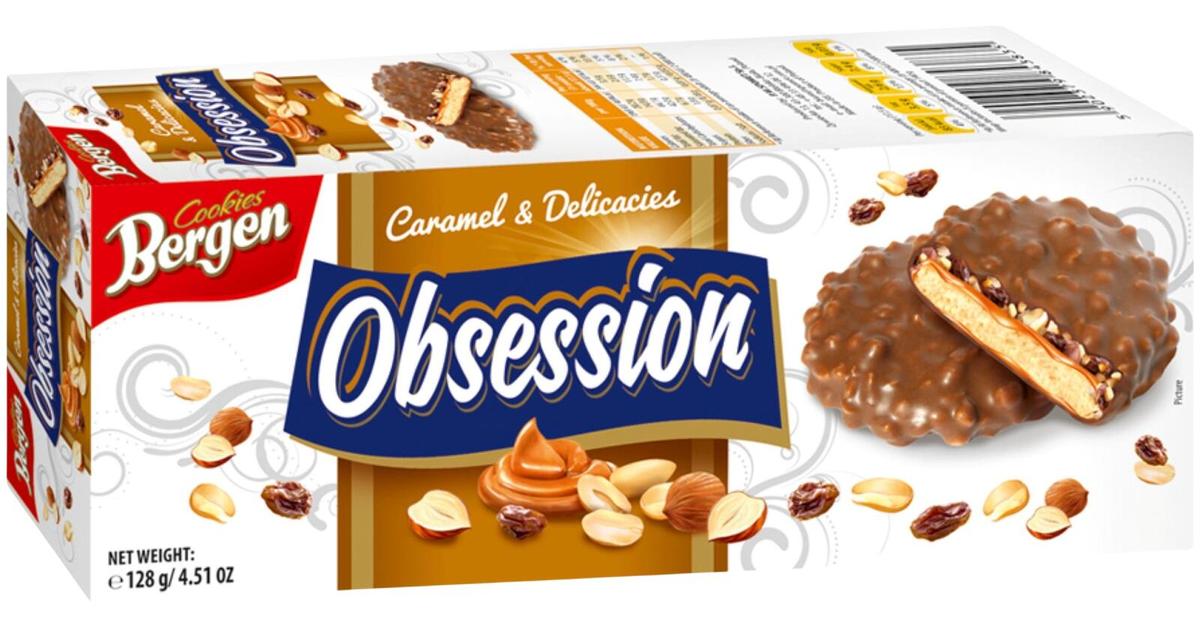 Bergen Obsession suklaakuorrutettu täytekeksi Caramel & Delicacies 128g ...