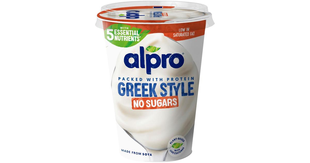 Alpro Greek Style No Sugars Hapatettu soijavalmiste, maustamaton 400g ...