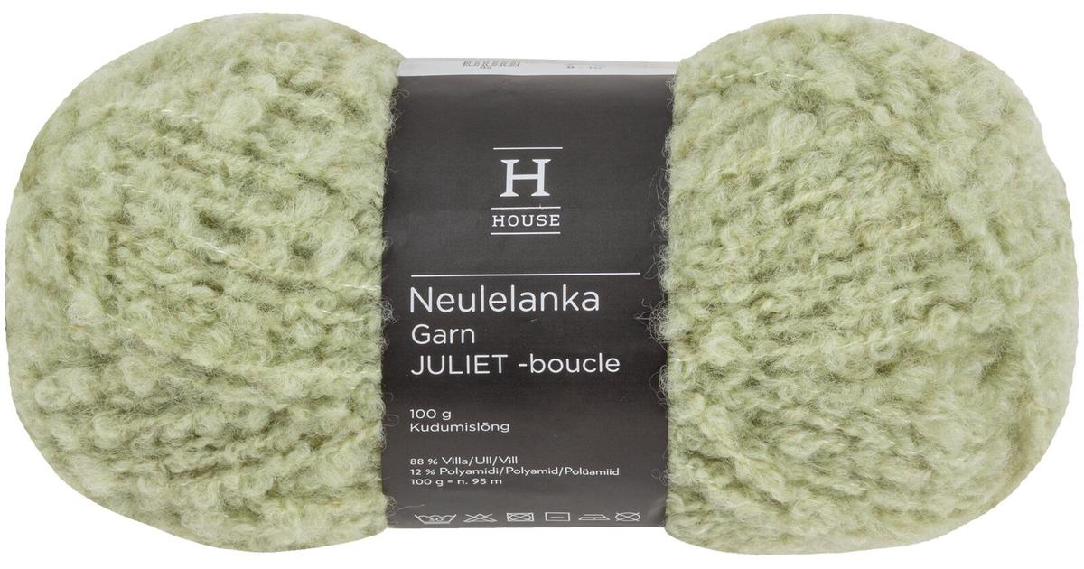 House neulelanka boucle Juliet 100 g Sage green 12111 | S-kaupat ruoan verkkokauppa