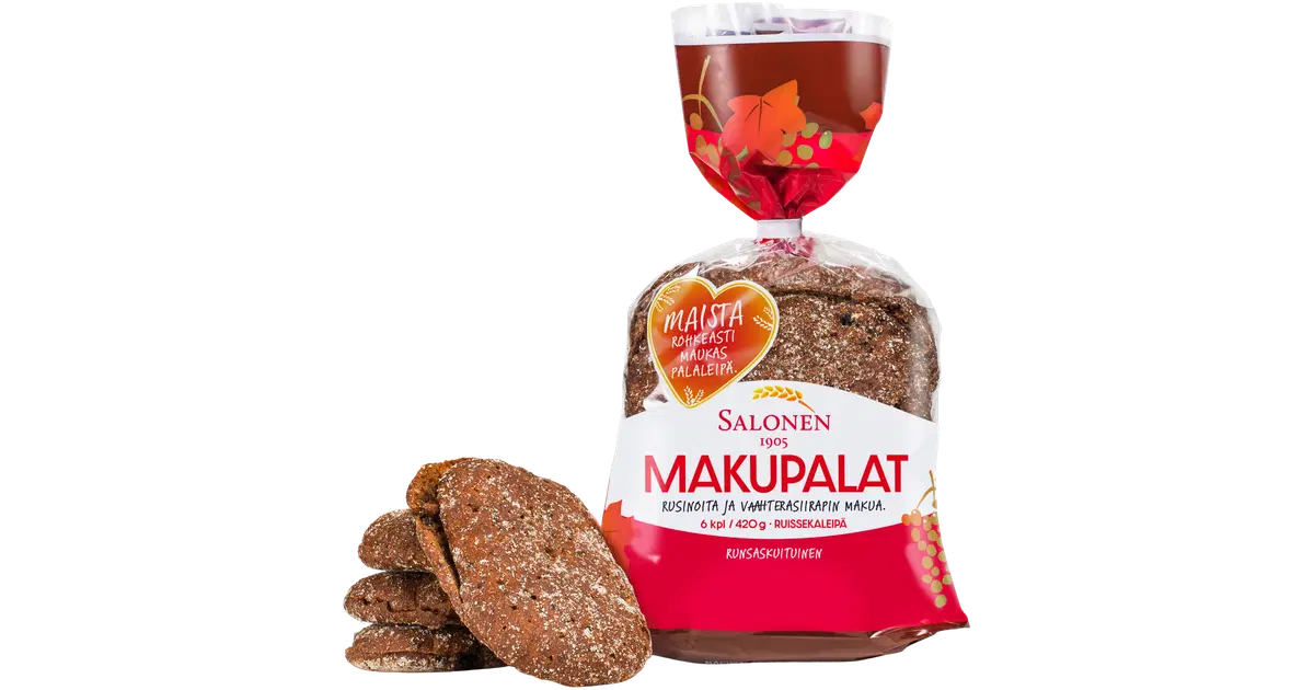 Leipomo Salonen Makupalat 6/420 g ruissekaleipä, halkaistu | S-kaupat ...
