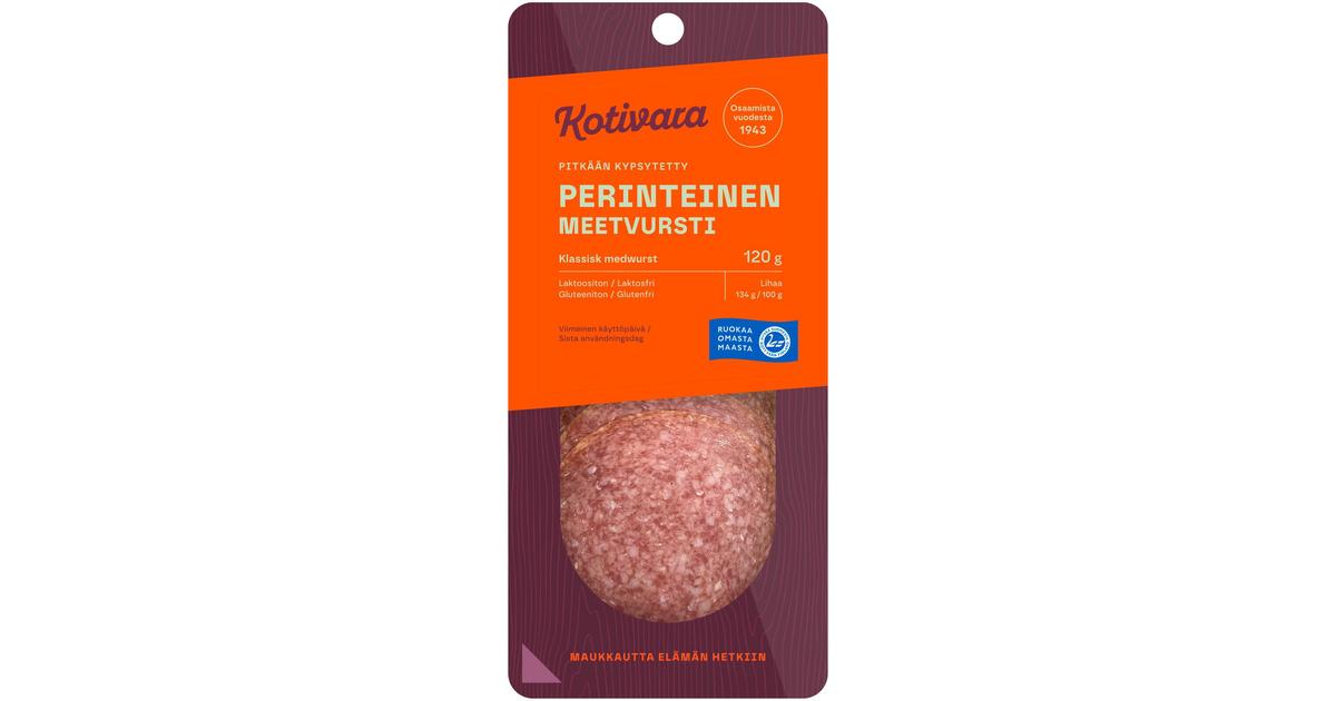 Kotivara Perinteinen meetvursti 120 g | S-kaupat ruoan verkkokauppa