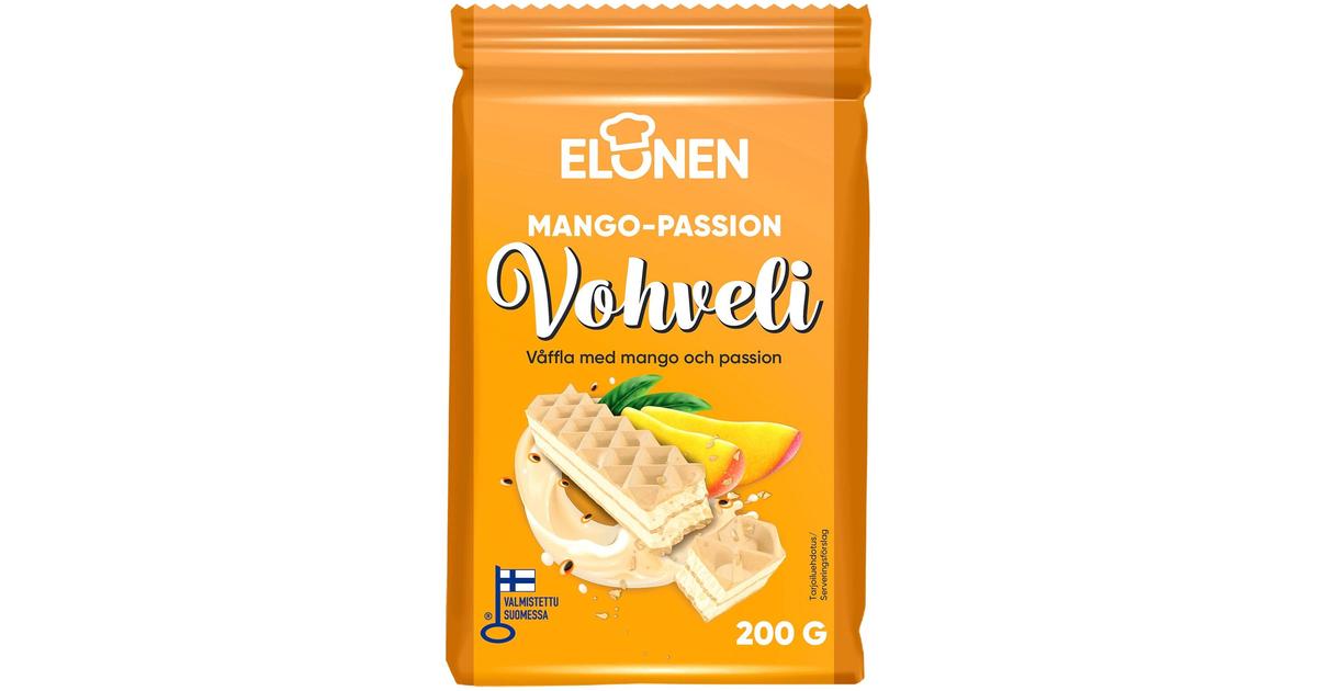 Elonen mango-passion vohveli 200g kuorruttamaton vohveli mangon ja ...