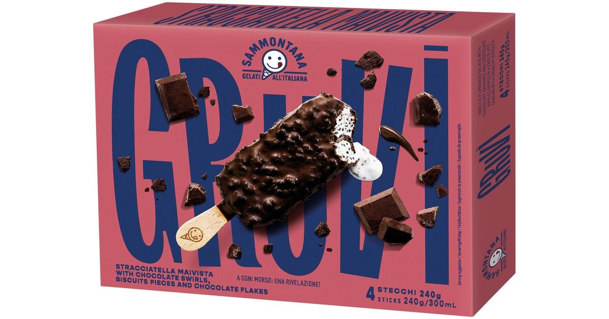 Sammontana Gruvi Stracciatella jäätelöpuikko 4 x 60g = 240g/300ml monipakkaus | S-kaupat ruoan ...