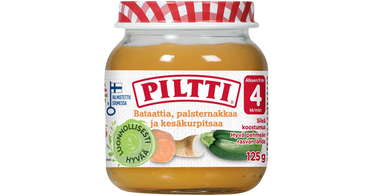 PILTTI 125g Bataattia, palsternakkaa ja kesäkurpitsaa kasvissose 4kk ...