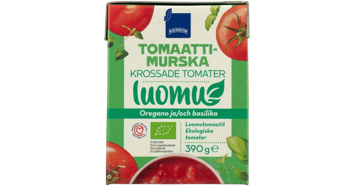 Rainbow tomaattimurska oregano ja basilika luomu 390 g | S-kaupat ruoan verkkokauppa