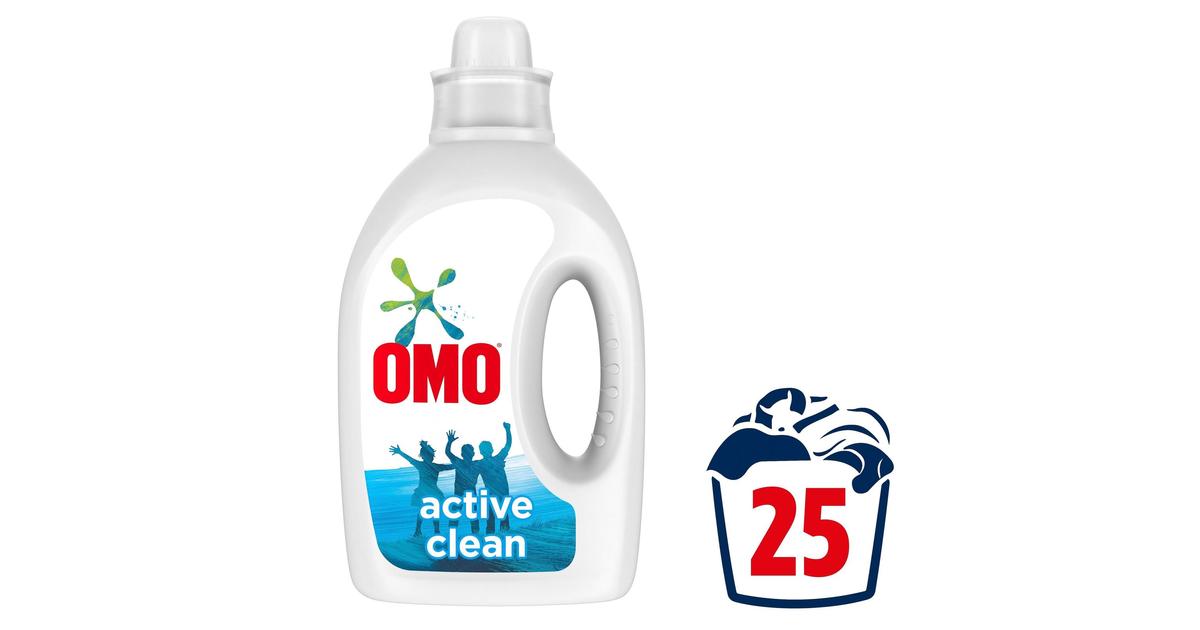 Omo Active Clean Pyykinpesuaine Valkoisille vaatteille Tehokas 30 °C ...