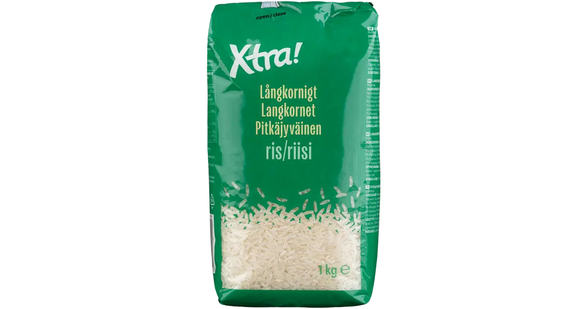 Xtra pitkäjyväinen riisi 1 kg | S-kaupat ruoan verkkokauppa
