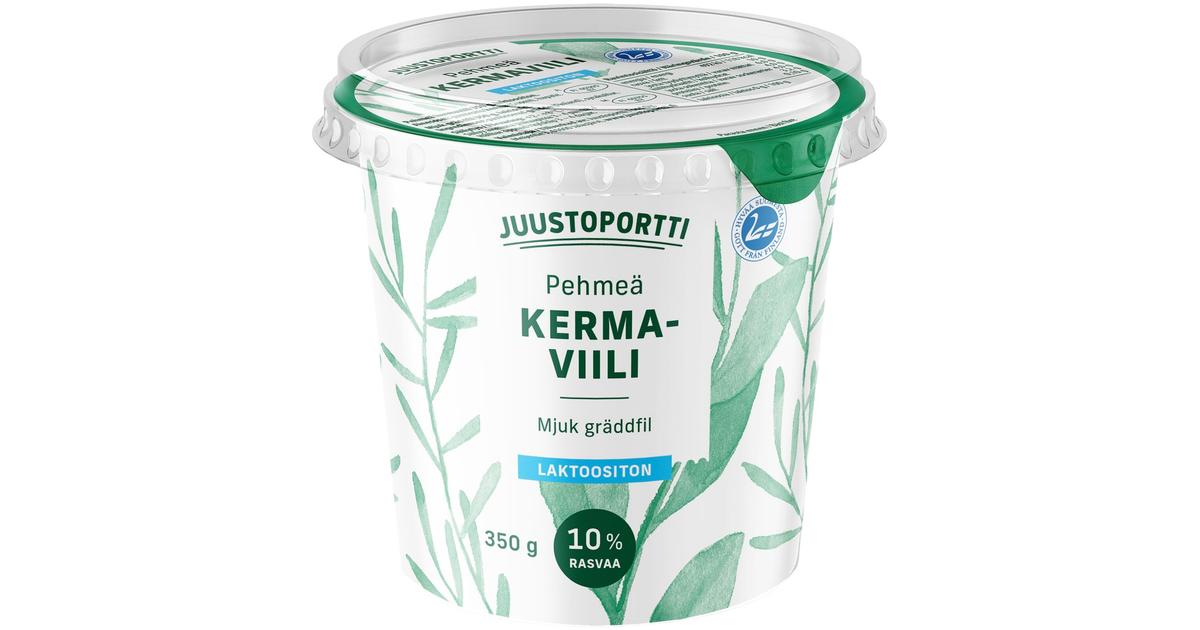Juustoportti Pehmeä kermaviili 10 % 350 g laktoositon | S-kaupat ruoan verkkokauppa