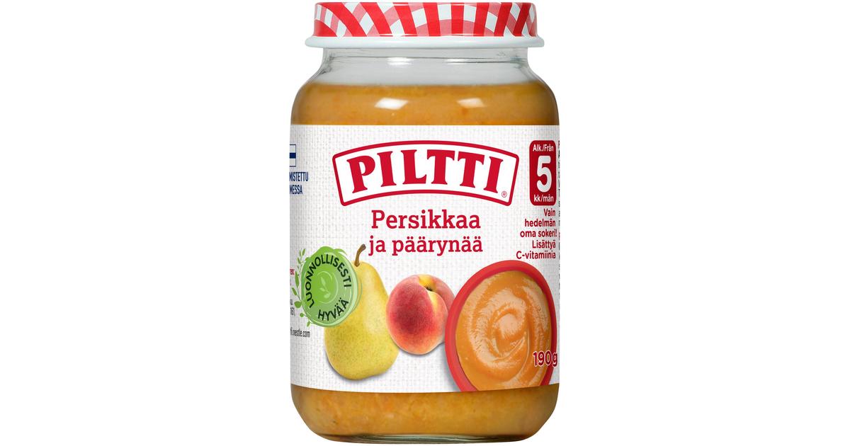 PILTTI 190g Persikkaa ja päärynää hedelmäsose 5kk | S-kaupat ruoan ...