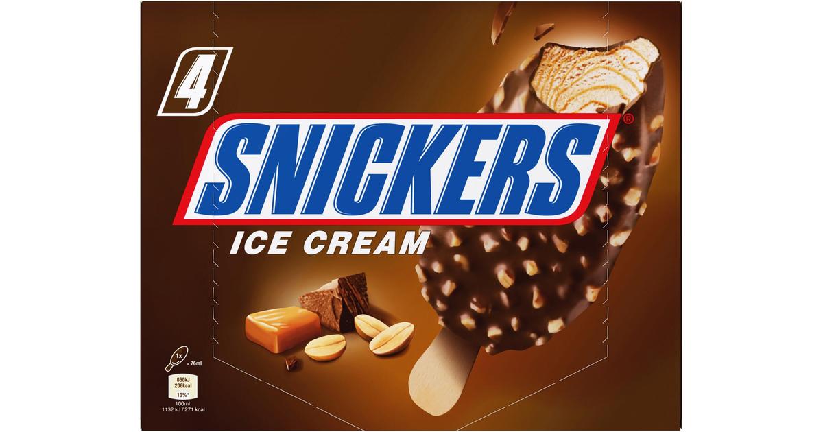 Snickers 4-pack ice cream sticks 304ml (4 x 60 g) | S-kaupat ruoan ...
