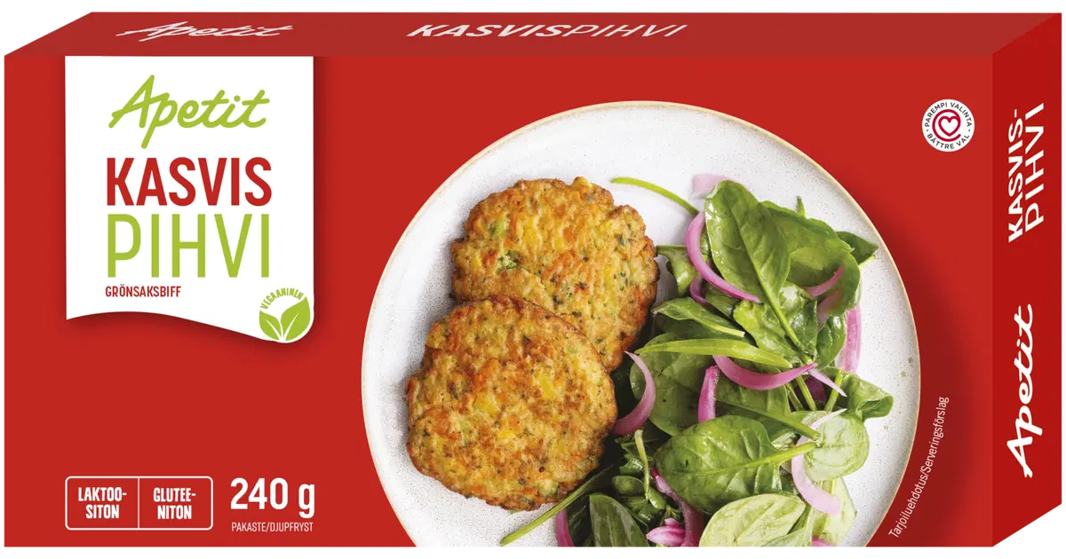 Apetit Kasvispihvi kypsä pakaste 240g | S-kaupat ruoan verkkokauppa