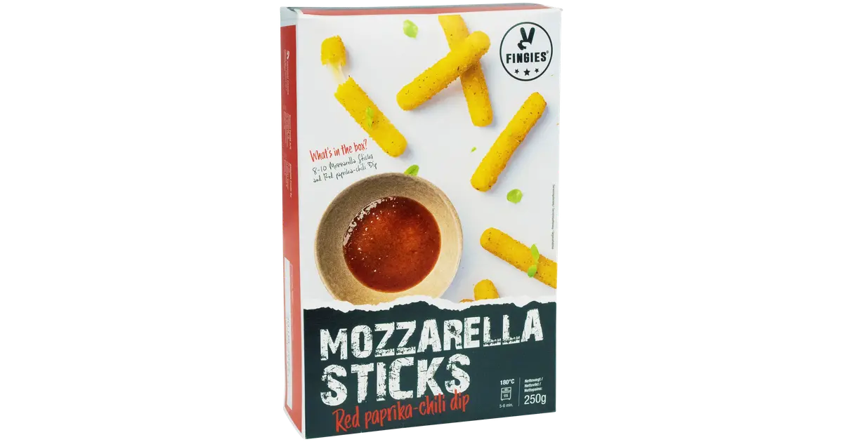 World Of Fingerfood Fingies Mozzarella sticks ja dippi 250g espaistettu ...