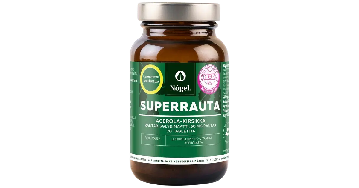 Nôgel Superrauta, acerola-kirsikka, 60 mg, 70 tbl | S-kaupat ruoan ...