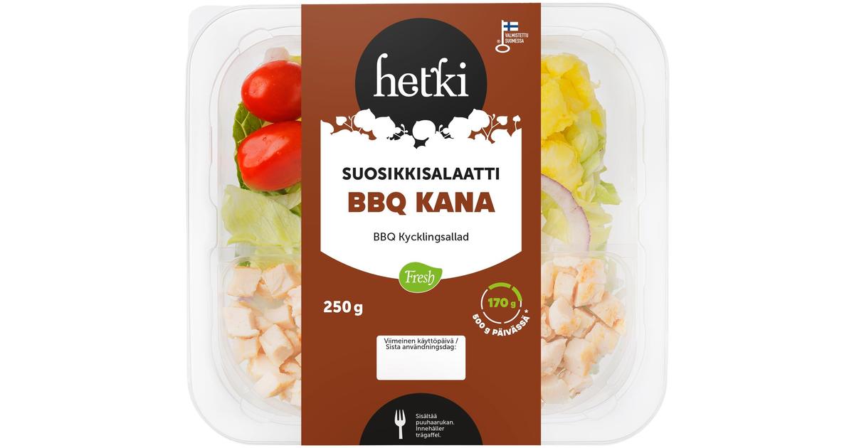 Fresh Hetki Suosikkisalaatti BBQ Kana 250g | S-kaupat ruoan verkkokauppa