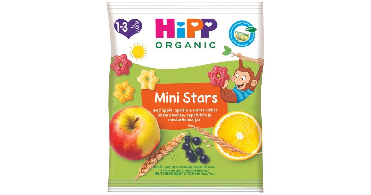 HiPP 30g Luomu Mini Stars Rapeita tähtiä viljasta ja hedelmästä 1-3 v ...