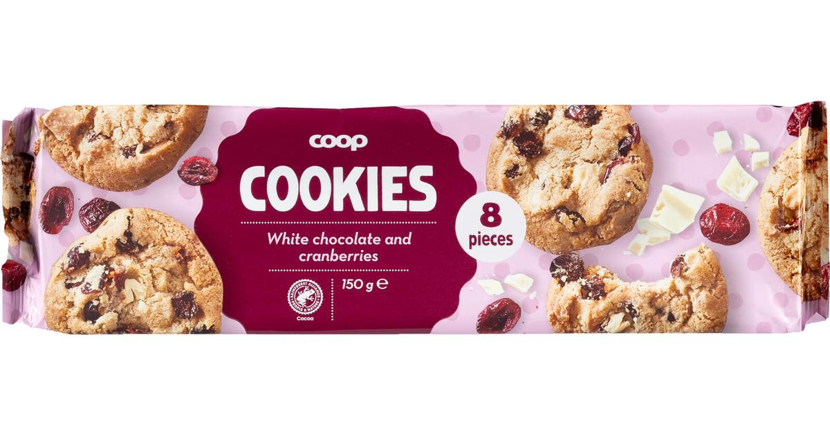 Coop valkosuklaa-karpalocookie 150 g | S-kaupat ruoan verkkokauppa