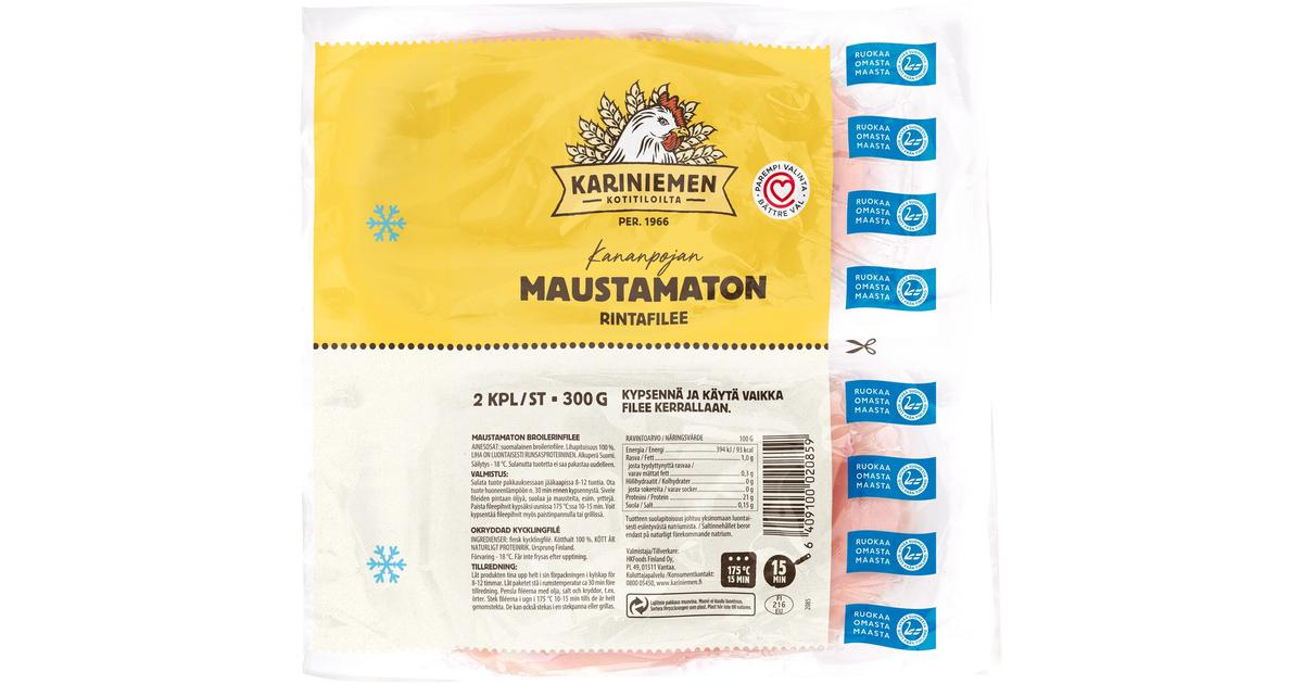 Kariniemen Kananpojan filee maustamaton 2x150 g pakaste | S-kaupat ruoan verkkokauppa