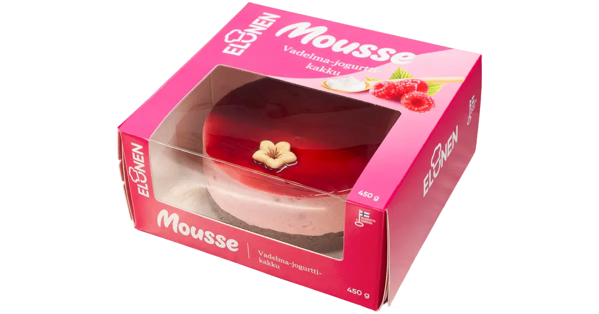 Elonen Mousse Vadelma-jogurttikakku 450 g | S-kaupat ruoan verkkokauppa