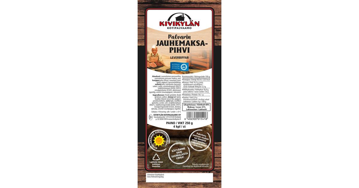 Kivikylän Palvarin Jauhemaksapihvi 250g | S-kaupat ruoan verkkokauppa